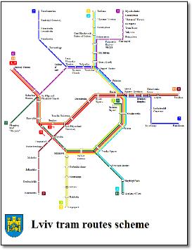 Ukraine rail train tram maps